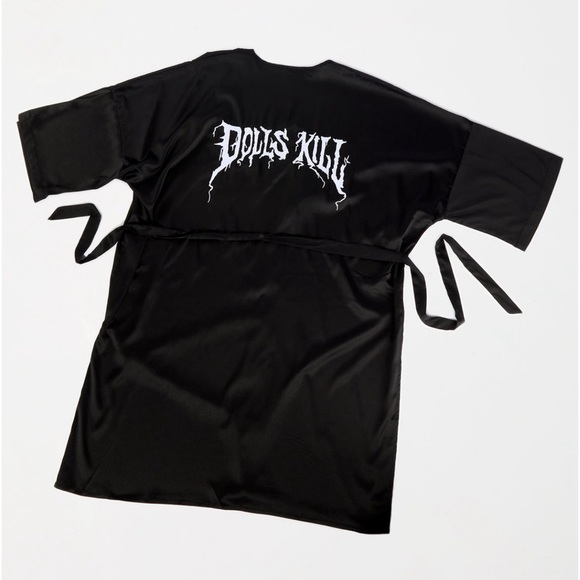 Dolls Kill | Other | Dolls Kill Logo Embroidered Satin Robe Also ...